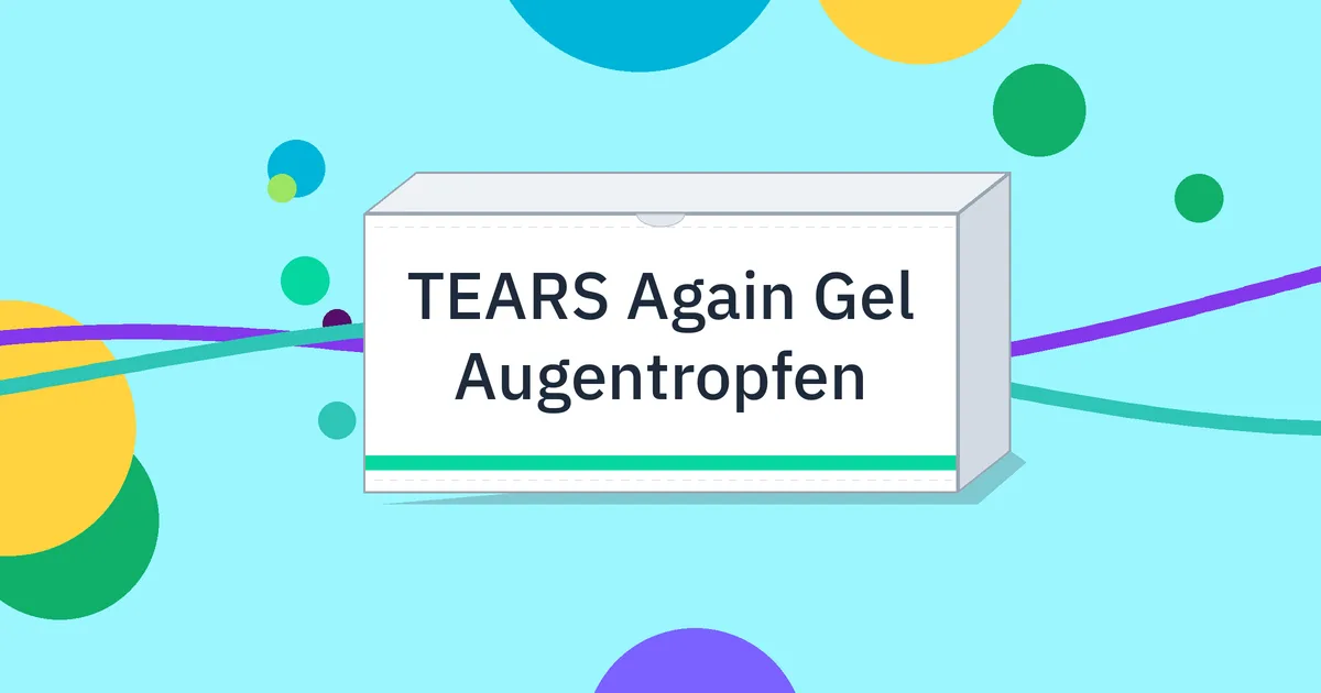 Symbolbild: Packung mit der Aufschrift TEARS Again Gel Augentropfen (PZN 11034048) – Verfügbarkeit und Bezug in Apotheken in Frankfurt am Main