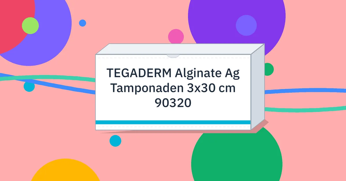 Symbolbild: Packung mit der Aufschrift TEGADERM Alginate Ag Tamponaden 3x30 cm 90320 (PZN 09006642) – Verfügbarkeit und Bezug in Apotheken in Frankfurt am Main
