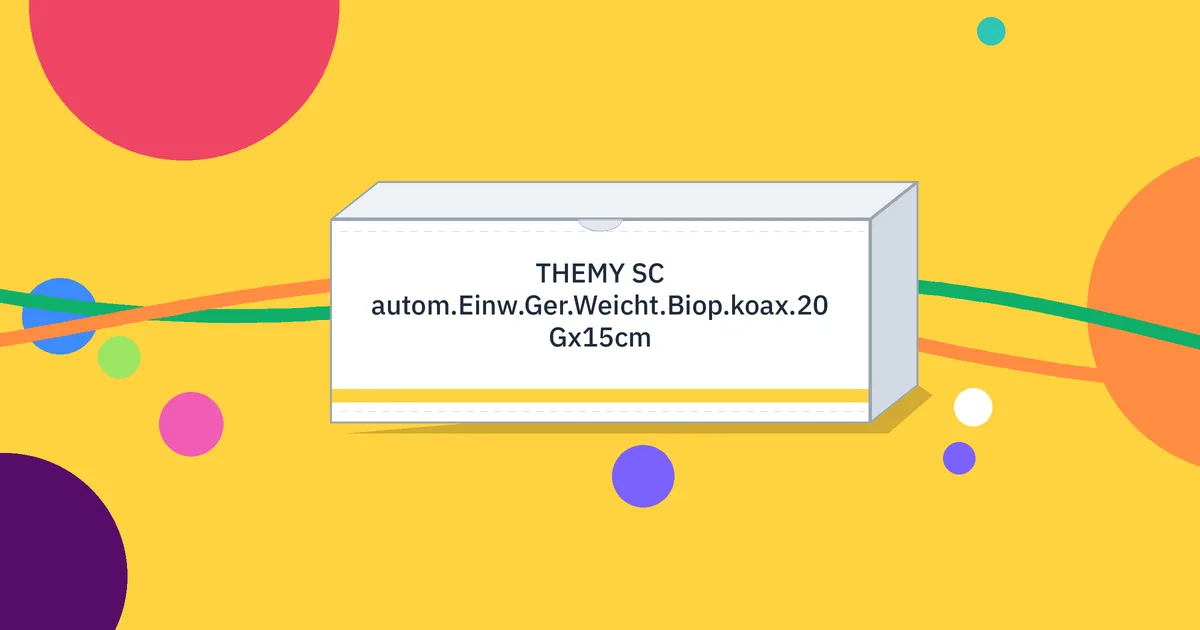 Symbolbild: Packung mit der Aufschrift THEMY SC autom.Einw.Ger.Weicht.Biop.koax.20 Gx15cm (PZN 19738613) – Verfügbarkeit und Bezug in Apotheken in Frankfurt am Main