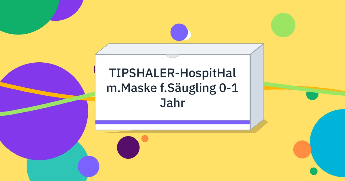 Symbolbild: Packung mit der Aufschrift TIPSHALER-HospitHal m.Maske f.Säugling 0-1 Jahr (PZN 19994718) – Verfügbarkeit und Bezug in Apotheken in Frankfurt am Main