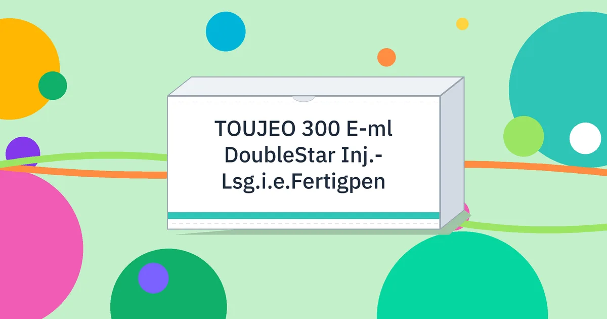 Symbolbild: Packung mit der Aufschrift TOUJEO 300 E-ml DoubleStar Inj.-Lsg.i.e.Fertigpen (PZN 15624485) – Verfügbarkeit und Bezug in Apotheken in Frankfurt am Main