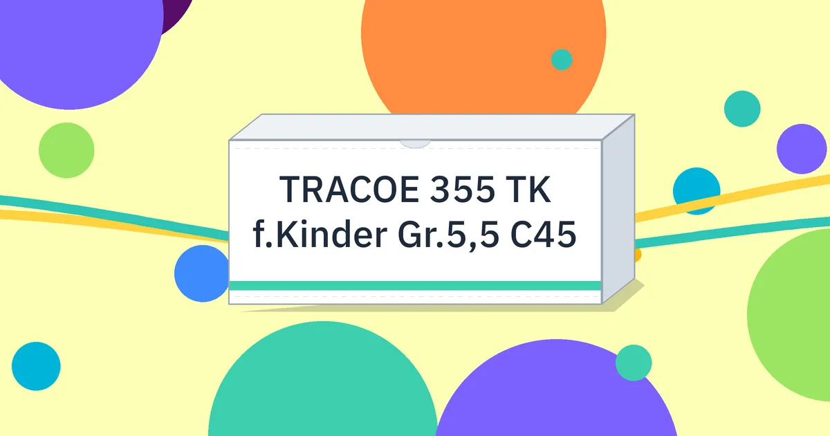 Symbolbild: Packung mit der Aufschrift TRACOE 355 TK f.Kinder Gr.5,5 C45 (PZN 11644456) – Verfügbarkeit und Bezug in Apotheken in Frankfurt am Main