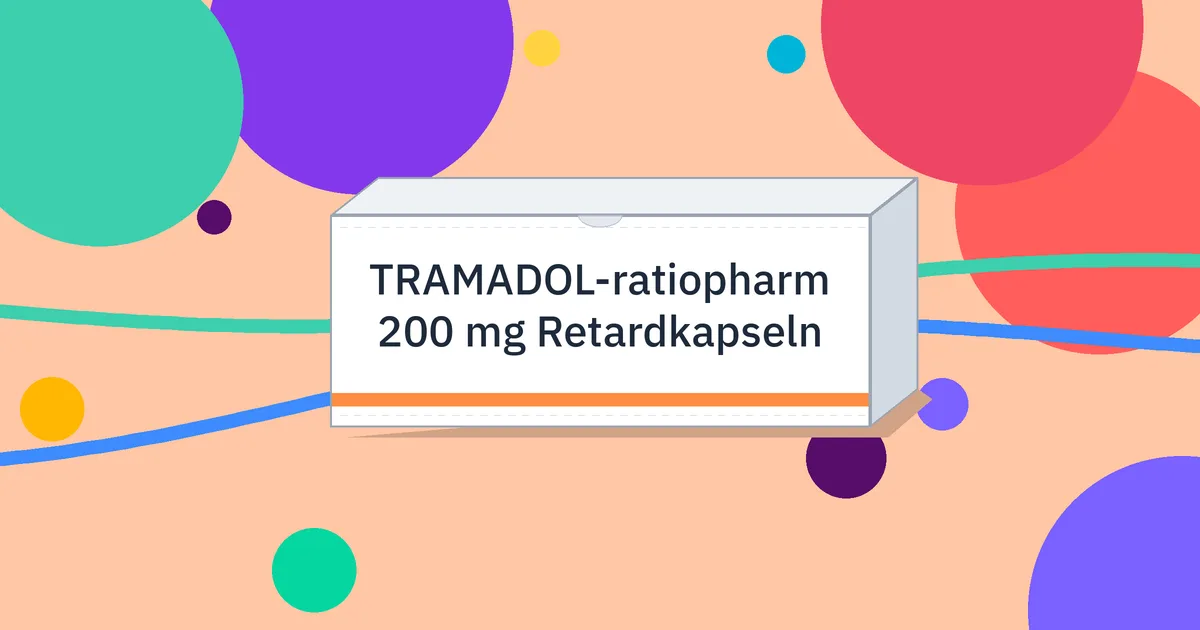 Symbolbild: Packung mit der Aufschrift TRAMADOL-ratiopharm 200 mg Retardkapseln (PZN 03931934) – Verfügbarkeit und Bezug in Apotheken in Frankfurt am Main