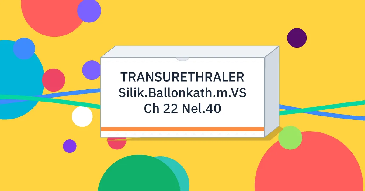 Symbolbild: Packung mit der Aufschrift TRANSURETHRALER Silik.Ballonkath.m.VS Ch 22 Nel.40 (PZN 10185006) – Verfügbarkeit und Bezug in Apotheken in Frankfurt am Main