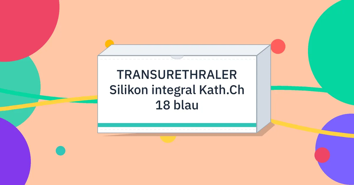 Symbolbild: Packung mit der Aufschrift TRANSURETHRALER Silikon integral Kath.Ch 18 blau (PZN 13163554) – Verfügbarkeit und Bezug in Apotheken in Frankfurt am Main