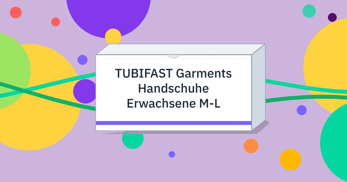 Symbolbild: Packung mit der Aufschrift TUBIFAST Garments Handschuhe Erwachsene M-L (PZN 10057981) – Verfügbarkeit und Bezug in Apotheken in Frankfurt am Main