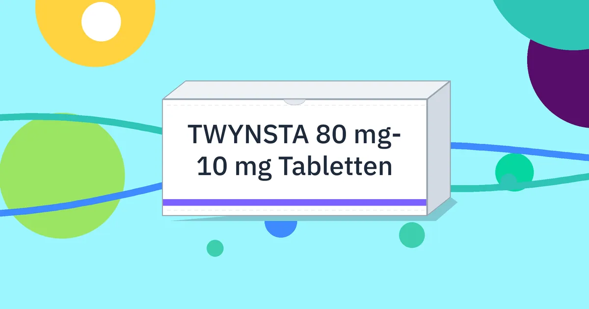 Symbolbild: Packung mit der Aufschrift TWYNSTA 80 mg-10 mg Tabletten (PZN 09715605) – Verfügbarkeit und Bezug in Apotheken in Frankfurt am Main