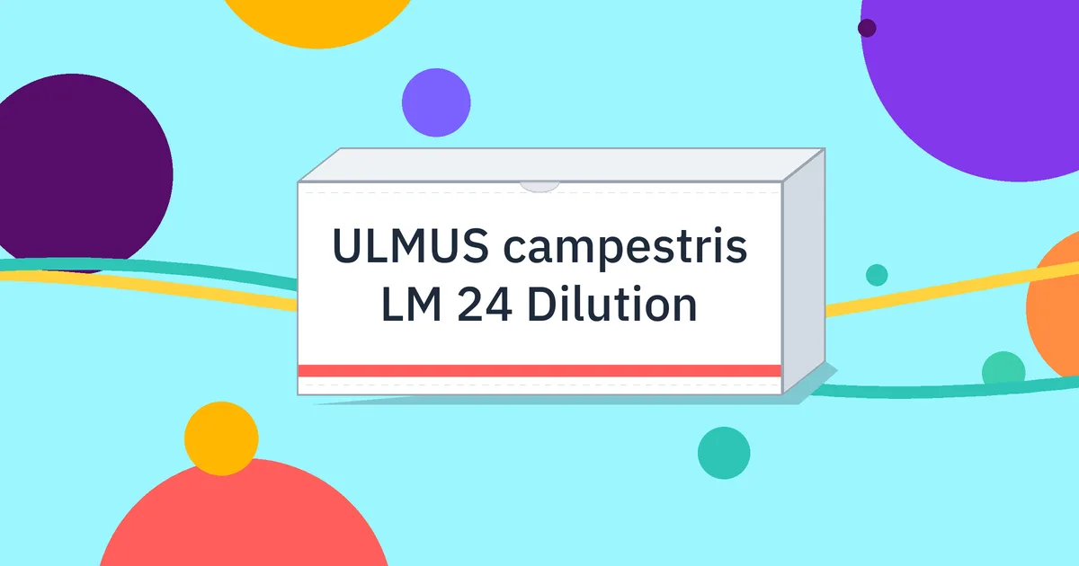 Symbolbild: Packung mit der Aufschrift ULMUS campestris LM 24 Dilution (PZN 13255457) – Verfügbarkeit und Bezug in Apotheken in Frankfurt am Main