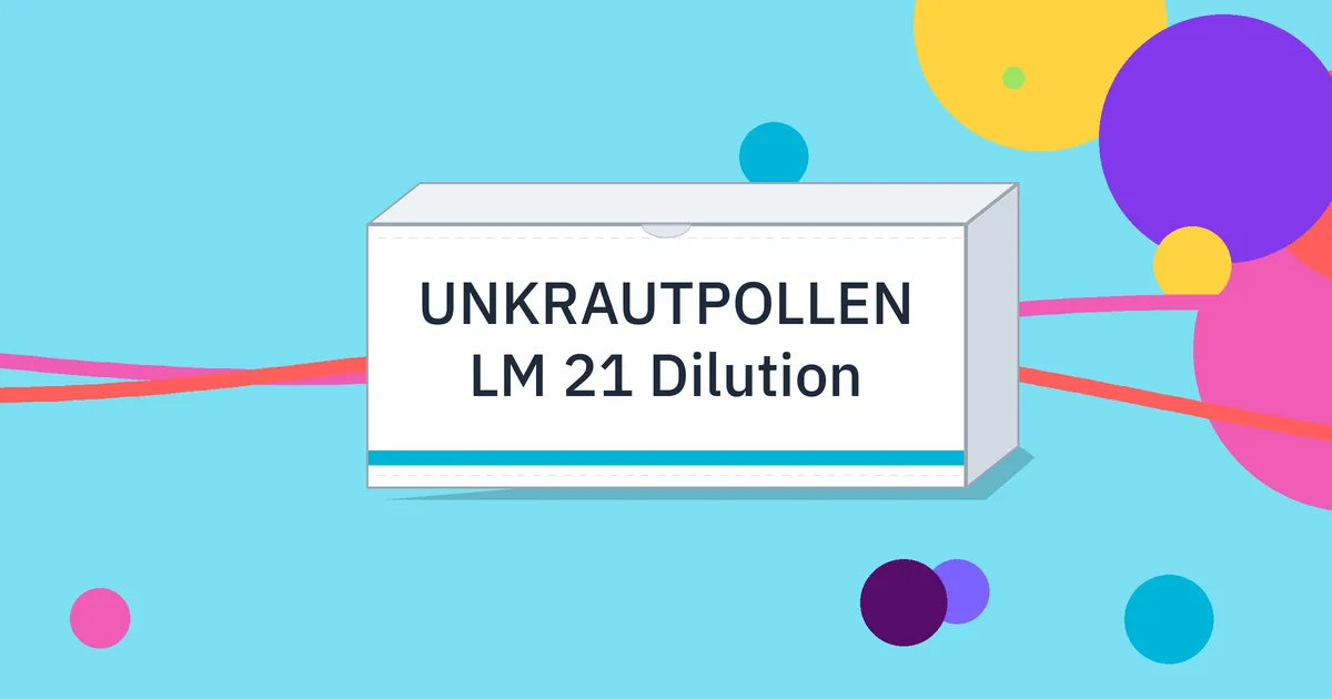 Symbolbild: Packung mit der Aufschrift UNKRAUTPOLLEN LM 21 Dilution (PZN 13255894) – Verfügbarkeit und Bezug in Apotheken in Frankfurt am Main