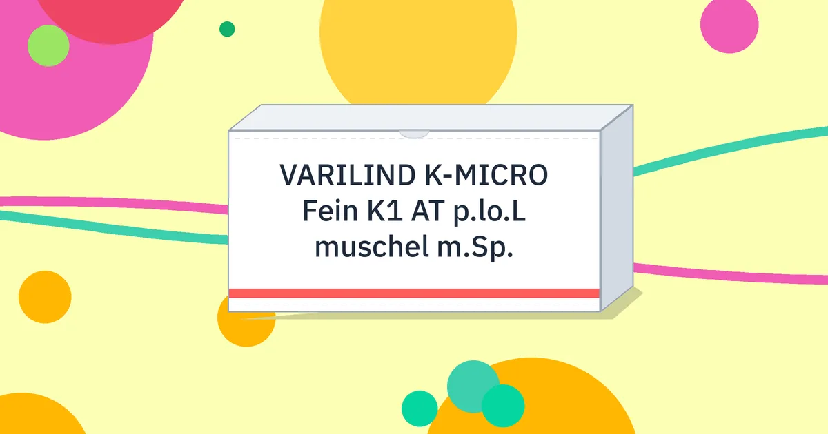 Symbolbild: Packung mit der Aufschrift VARILIND K-MICRO Fein K1 AT p.lo.L muschel m.Sp. (PZN 20552894) – Verfügbarkeit und Bezug in Apotheken in Frankfurt am Main