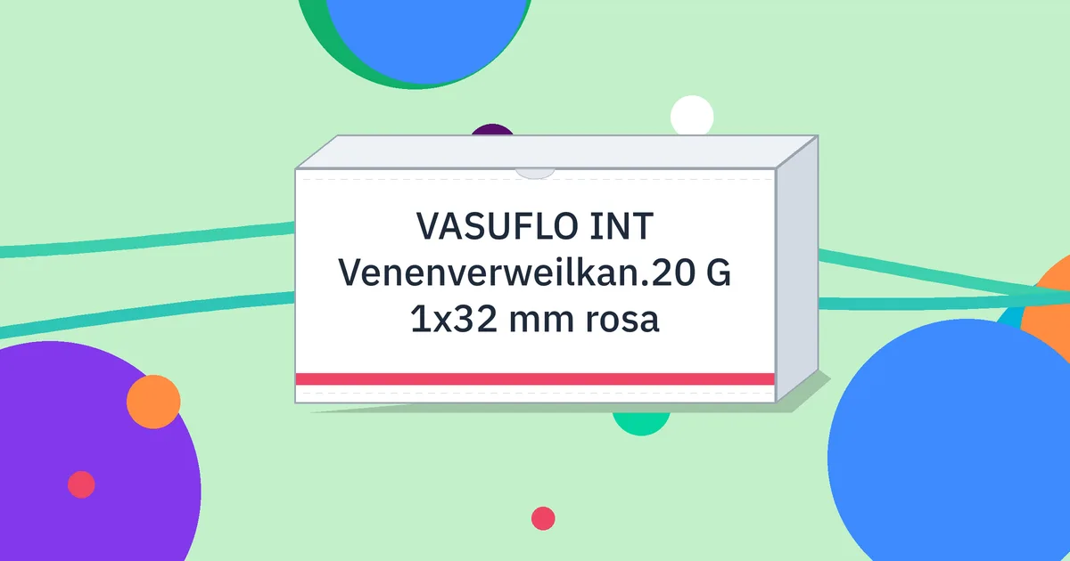 Symbolbild: Packung mit der Aufschrift VASUFLO INT Venenverweilkan.20 G 1x32 mm rosa (PZN 18604997) – Verfügbarkeit und Bezug in Apotheken in Frankfurt am Main
