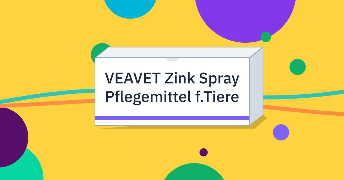 Symbolbild: Packung mit der Aufschrift VEAVET Zink Spray Pflegemittel f.Tiere (PZN 20126571) – Verfügbarkeit und Bezug in Apotheken in Frankfurt am Main