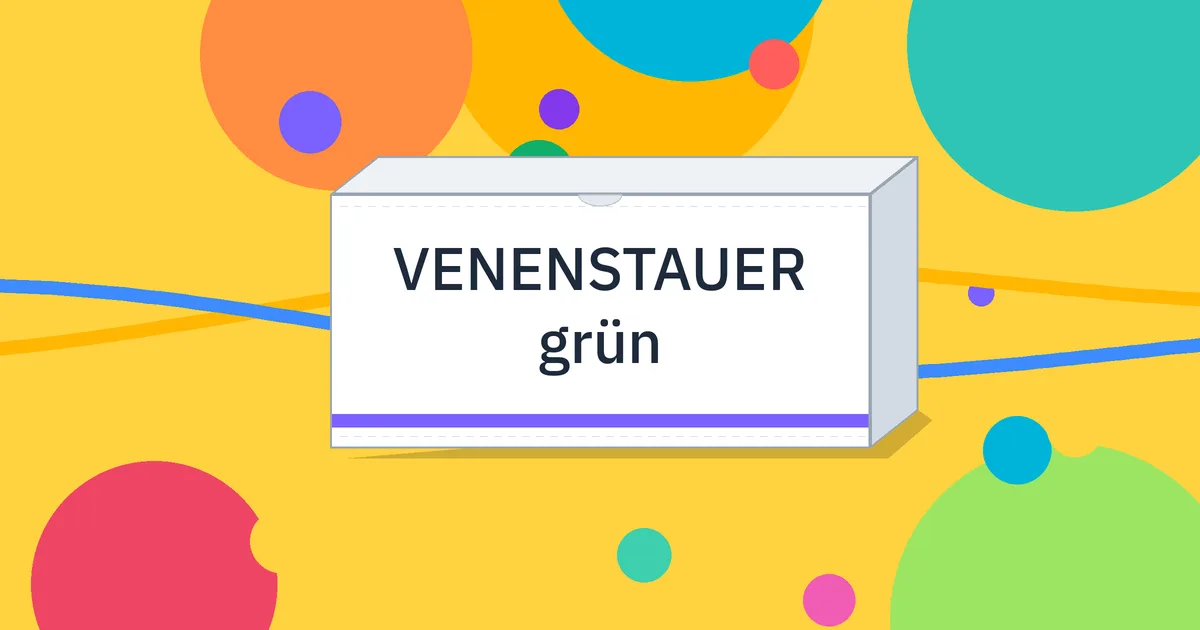 Symbolbild: Packung mit der Aufschrift VENENSTAUER grün (PZN 16217339) – Verfügbarkeit und Bezug in Apotheken in Frankfurt am Main