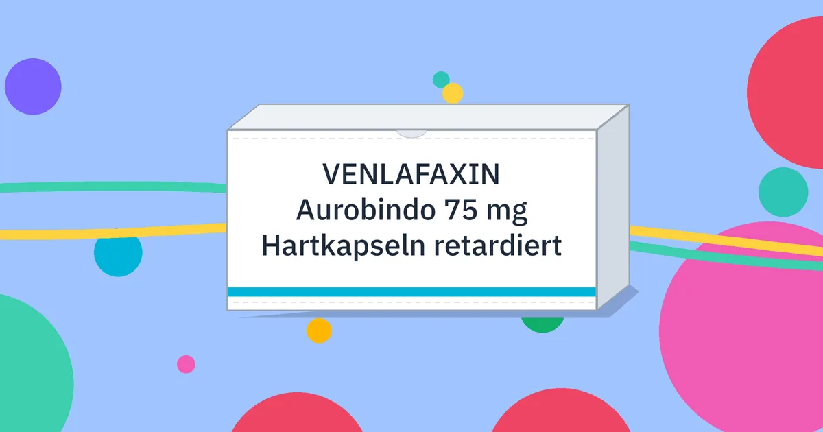 Symbolbild: Packung mit der Aufschrift VENLAFAXIN Aurobindo 75 mg Hartkapseln retardiert (PZN 11528193) – Verfügbarkeit und Bezug in Apotheken in Frankfurt am Main