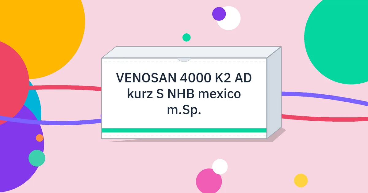 Symbolbild: Packung mit der Aufschrift VENOSAN 4000 K2 AD kurz S NHB mexico m.Sp. (PZN 14424057) – Verfügbarkeit und Bezug in Apotheken in Frankfurt am Main