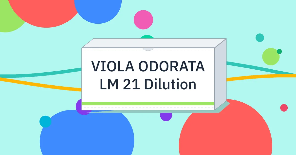 Symbolbild: Packung mit der Aufschrift VIOLA ODORATA LM 21 Dilution (PZN 13275520) – Verfügbarkeit und Bezug in Apotheken in Frankfurt am Main
