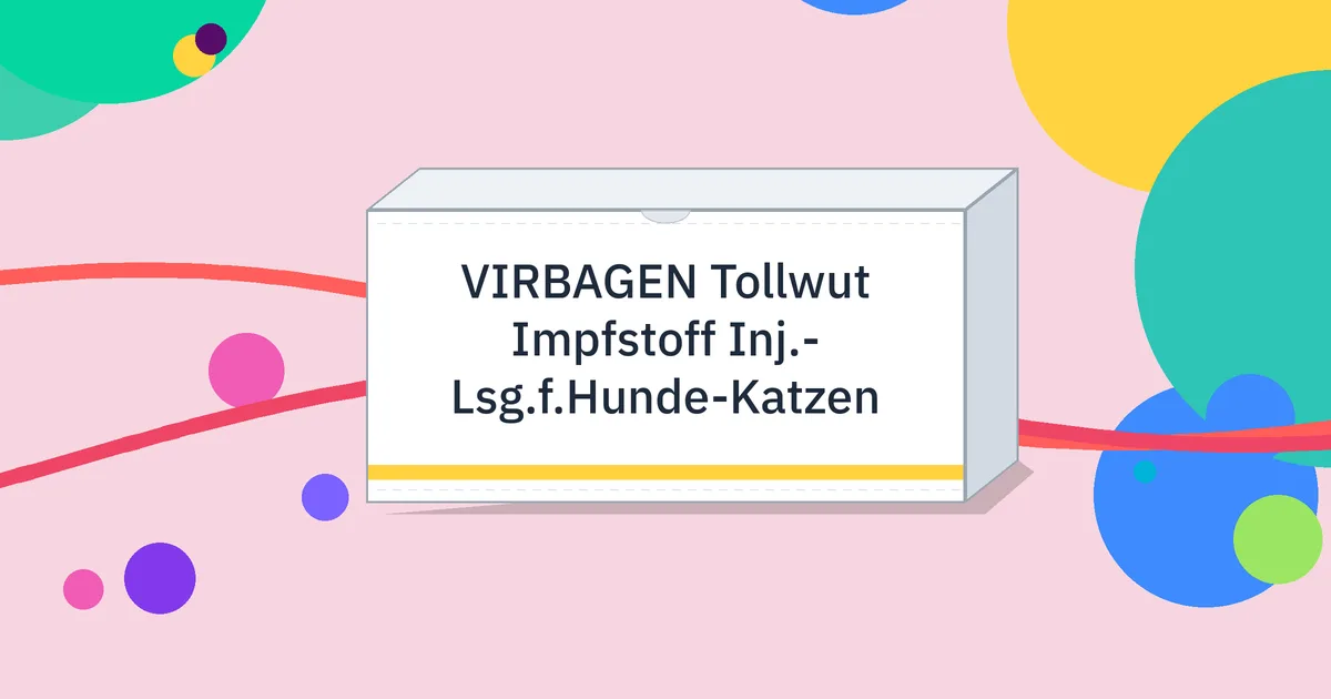 Symbolbild: Packung mit der Aufschrift VIRBAGEN Tollwut Impfstoff Inj.-Lsg.f.Hunde-Katzen (PZN 01656613) – Verfügbarkeit und Bezug in Apotheken in Frankfurt am Main