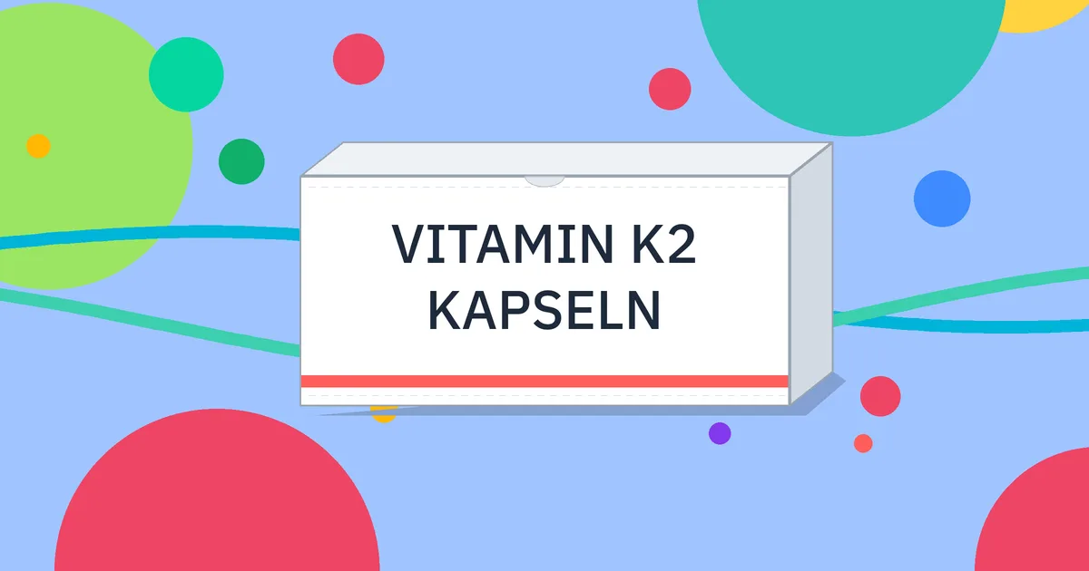 Symbolbild: Packung mit der Aufschrift VITAMIN K2 KAPSELN (PZN 11685366) – Verfügbarkeit und Bezug in Apotheken in Frankfurt am Main