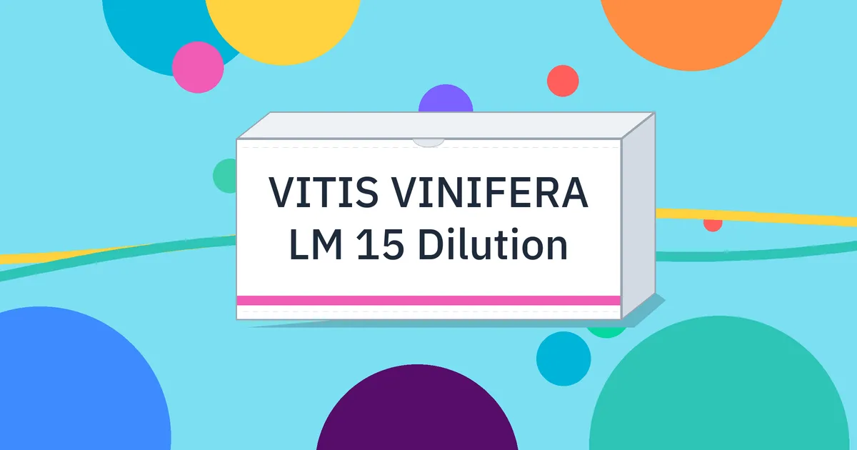 Symbolbild: Packung mit der Aufschrift VITIS VINIFERA LM 15 Dilution (PZN 13279759) – Verfügbarkeit und Bezug in Apotheken in Frankfurt am Main