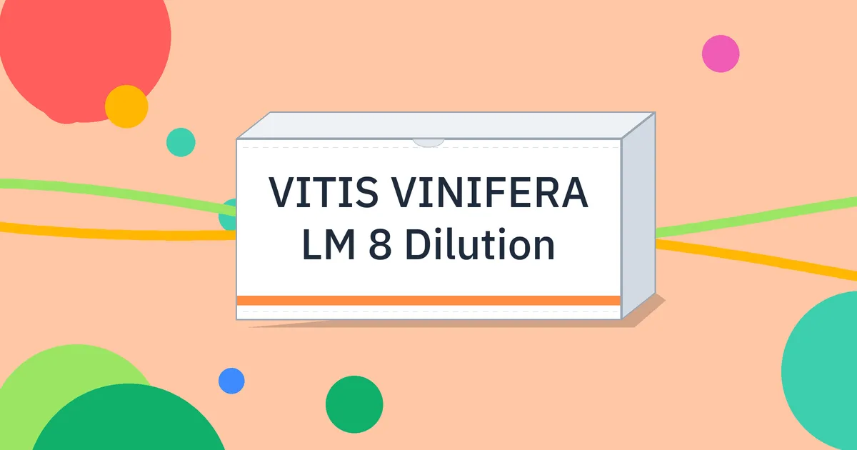 Symbolbild: Packung mit der Aufschrift VITIS VINIFERA LM 8 Dilution (PZN 13279570) – Verfügbarkeit und Bezug in Apotheken in Frankfurt am Main