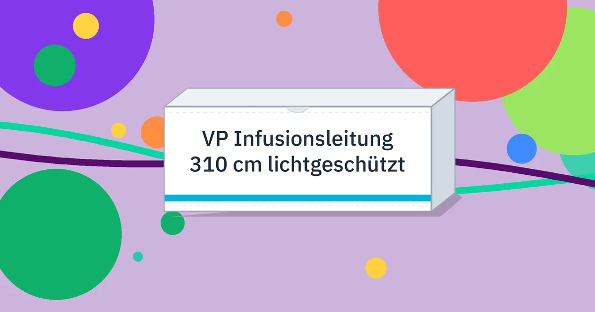Symbolbild: Packung mit der Aufschrift VP Infusionsleitung 310 cm lichtgeschützt (PZN 15782623) – Verfügbarkeit und Bezug in Apotheken in Frankfurt am Main