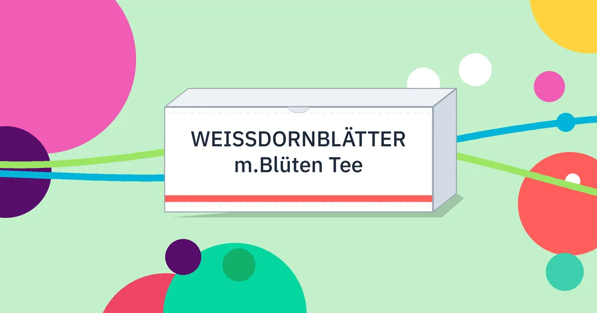 Symbolbild: Packung mit der Aufschrift WEISSDORNBLÄTTER m.Blüten Tee (PZN 03633102) – Verfügbarkeit und Bezug in Apotheken in Frankfurt am Main