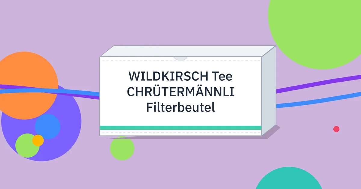 Symbolbild: Packung mit der Aufschrift WILDKIRSCH Tee CHRÜTERMÄNNLI Filterbeutel (PZN 05020786) – Verfügbarkeit und Bezug in Apotheken in Frankfurt am Main
