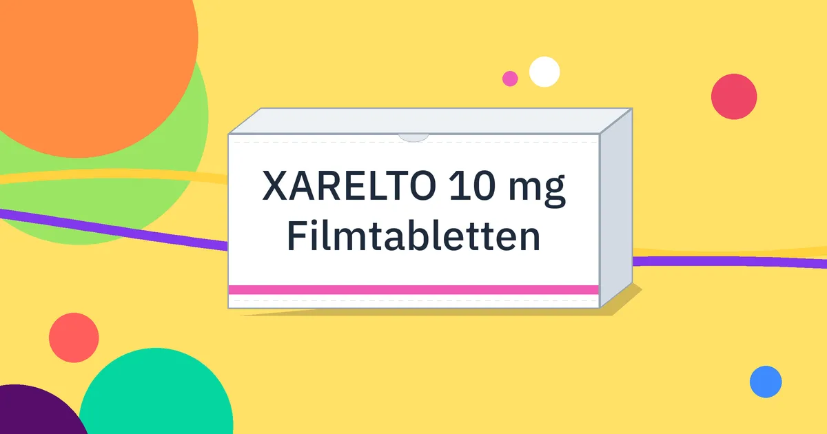 Symbolbild: Packung mit der Aufschrift XARELTO 10 mg Filmtabletten (PZN 16913949) – Verfügbarkeit und Bezug in Apotheken in Frankfurt am Main
