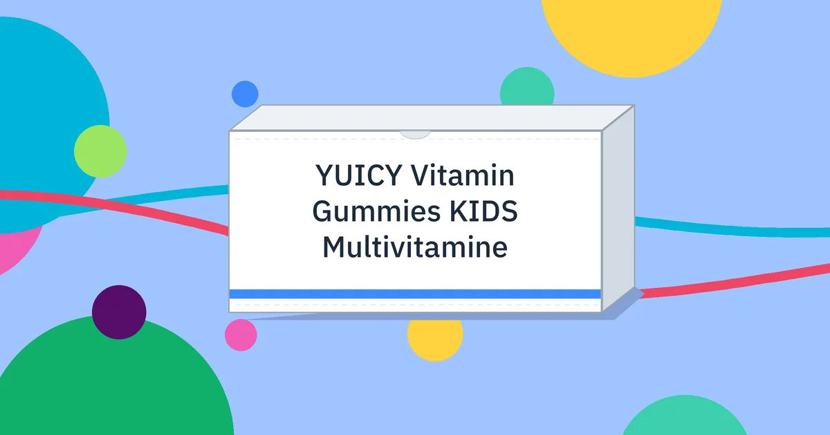 Symbolbild: Packung mit der Aufschrift YUICY Vitamin Gummies KIDS Multivitamine (PZN 19079369) – Verfügbarkeit und Bezug in Apotheken in Frankfurt am Main