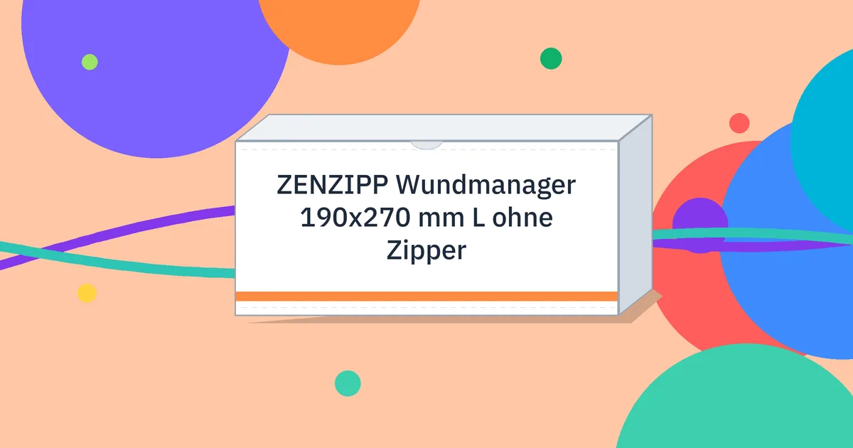 Symbolbild: Packung mit der Aufschrift ZENZIPP Wundmanager 190x270 mm L ohne Zipper (PZN 13568305) – Verfügbarkeit und Bezug in Apotheken in Frankfurt am Main