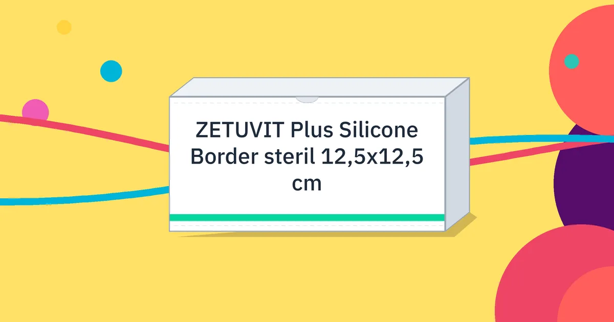 Symbolbild: Packung mit der Aufschrift ZETUVIT Plus Silicone Border steril 12,5x12,5 cm (PZN 17311112) – Verfügbarkeit und Bezug in Apotheken in Frankfurt am Main