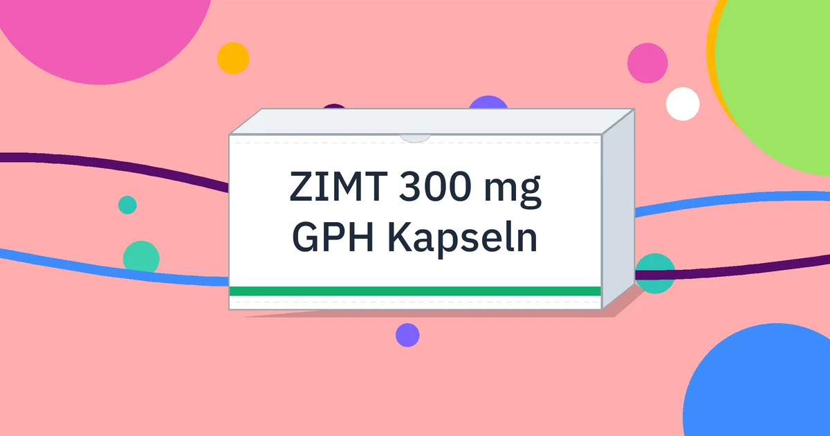 Symbolbild: Packung mit der Aufschrift ZIMT 300 mg GPH Kapseln (PZN 04699480) – Verfügbarkeit und Bezug in Apotheken in Frankfurt am Main