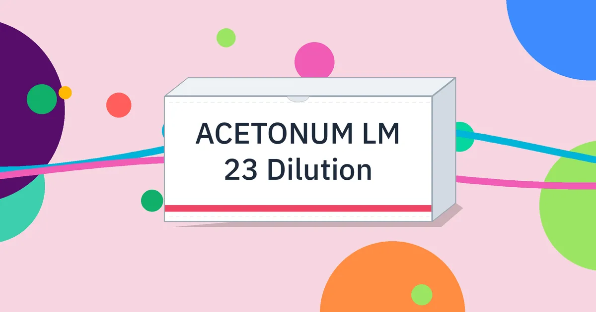 Symbolbild: Packung mit der Aufschrift ACETONUM LM 23 Dilution (PZN 13265390) – Verfügbarkeit und Bezug in Apotheken in Frankfurt am Main