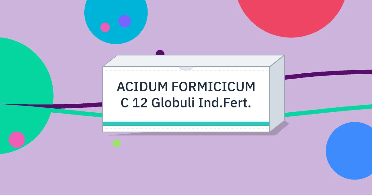 Symbolbild: Packung mit der Aufschrift ACIDUM FORMICICUM C 12 Globuli Ind.Fert. (PZN 17640956) – Verfügbarkeit und Bezug in Apotheken in Frankfurt am Main