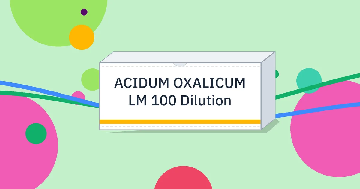 Symbolbild: Packung mit der Aufschrift ACIDUM OXALICUM LM 100 Dilution (PZN 13281609) – Verfügbarkeit und Bezug in Apotheken in Frankfurt am Main