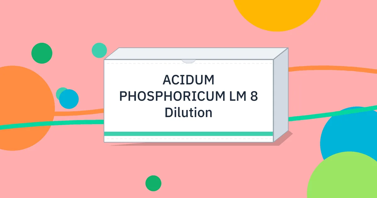 Symbolbild: Packung mit der Aufschrift ACIDUM PHOSPHORICUM LM 8 Dilution (PZN 12753118) – Verfügbarkeit und Bezug in Apotheken in Frankfurt am Main