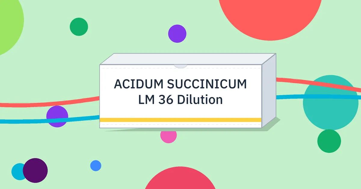 Symbolbild: Packung mit der Aufschrift ACIDUM SUCCINICUM LM 36 Dilution (PZN 13284341) – Verfügbarkeit und Bezug in Apotheken in Frankfurt am Main