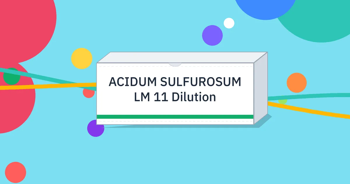 Symbolbild: Packung mit der Aufschrift ACIDUM SULFUROSUM LM 11 Dilution (PZN 13284795) – Verfügbarkeit und Bezug in Apotheken in Frankfurt am Main