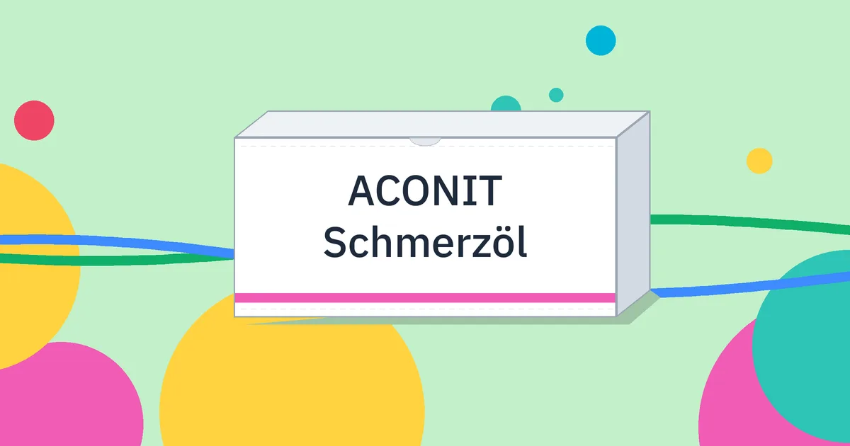 Symbolbild: Packung mit der Aufschrift ACONIT Schmerzöl (PZN 01448576) – Verfügbarkeit und Bezug in Apotheken in Frankfurt am Main
