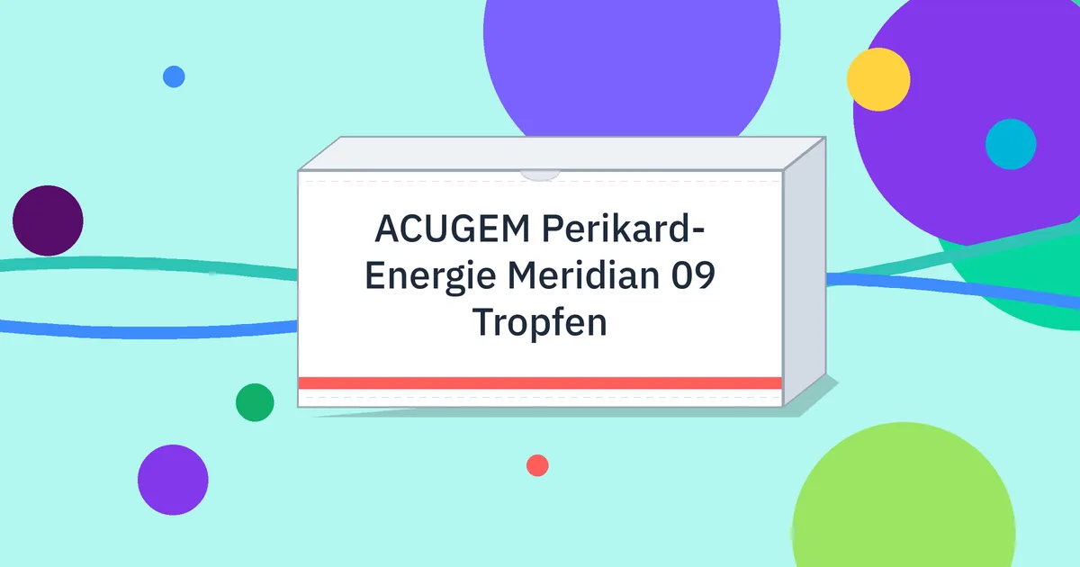 Symbolbild: Packung mit der Aufschrift ACUGEM Perikard-Energie Meridian 09 Tropfen (PZN 20296936) – Verfügbarkeit und Bezug in Apotheken in Frankfurt am Main