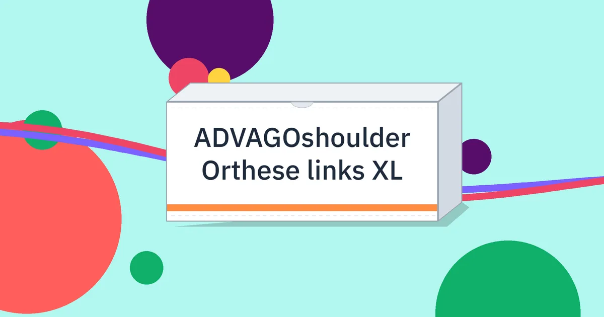 Symbolbild: Packung mit der Aufschrift ADVAGOshoulder Orthese links XL (PZN 17519479) – Verfügbarkeit und Bezug in Apotheken in Frankfurt am Main