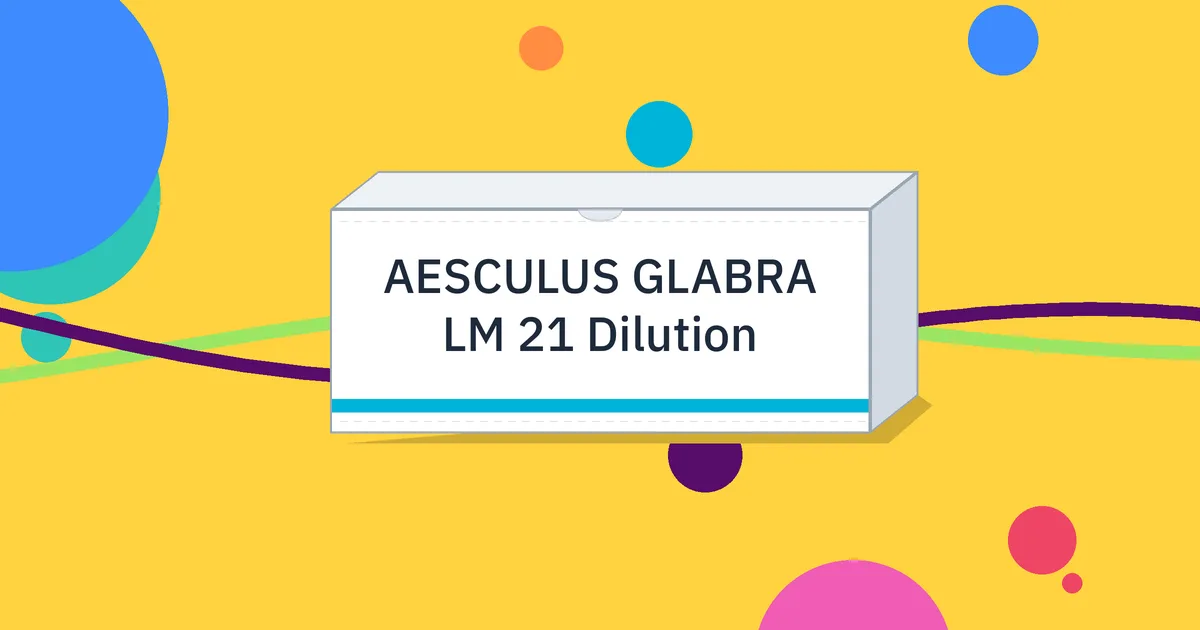 Symbolbild: Packung mit der Aufschrift AESCULUS GLABRA LM 21 Dilution (PZN 13299360) – Verfügbarkeit und Bezug in Apotheken in Frankfurt am Main