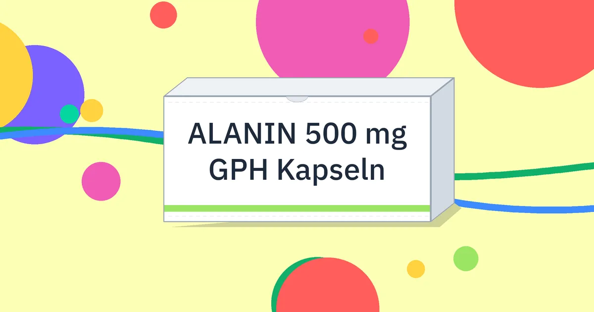 Symbolbild: Packung mit der Aufschrift ALANIN 500 mg GPH Kapseln (PZN 00127812) – Verfügbarkeit und Bezug in Apotheken in Frankfurt am Main