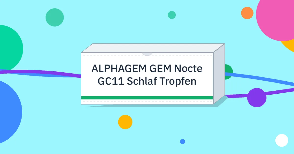 Symbolbild: Packung mit der Aufschrift ALPHAGEM GEM Nocte GC11 Schlaf Tropfen (PZN 20296540) – Verfügbarkeit und Bezug in Apotheken in Frankfurt am Main