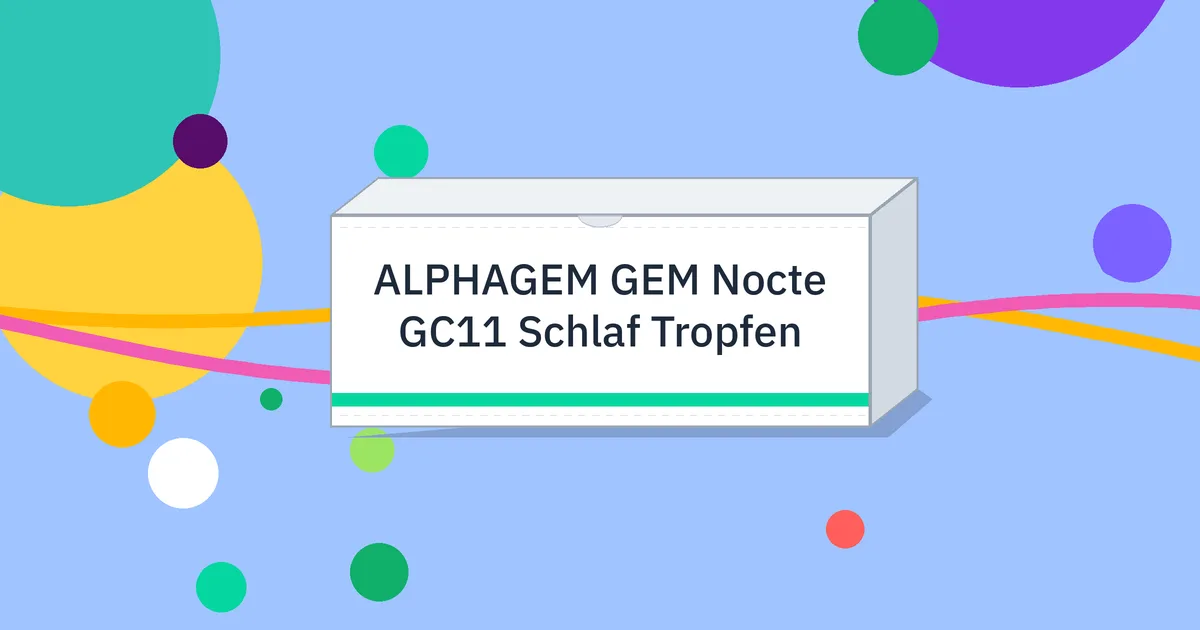 Symbolbild: Packung mit der Aufschrift ALPHAGEM GEM Nocte GC11 Schlaf Tropfen (PZN 20296273) – Verfügbarkeit und Bezug in Apotheken in Frankfurt am Main