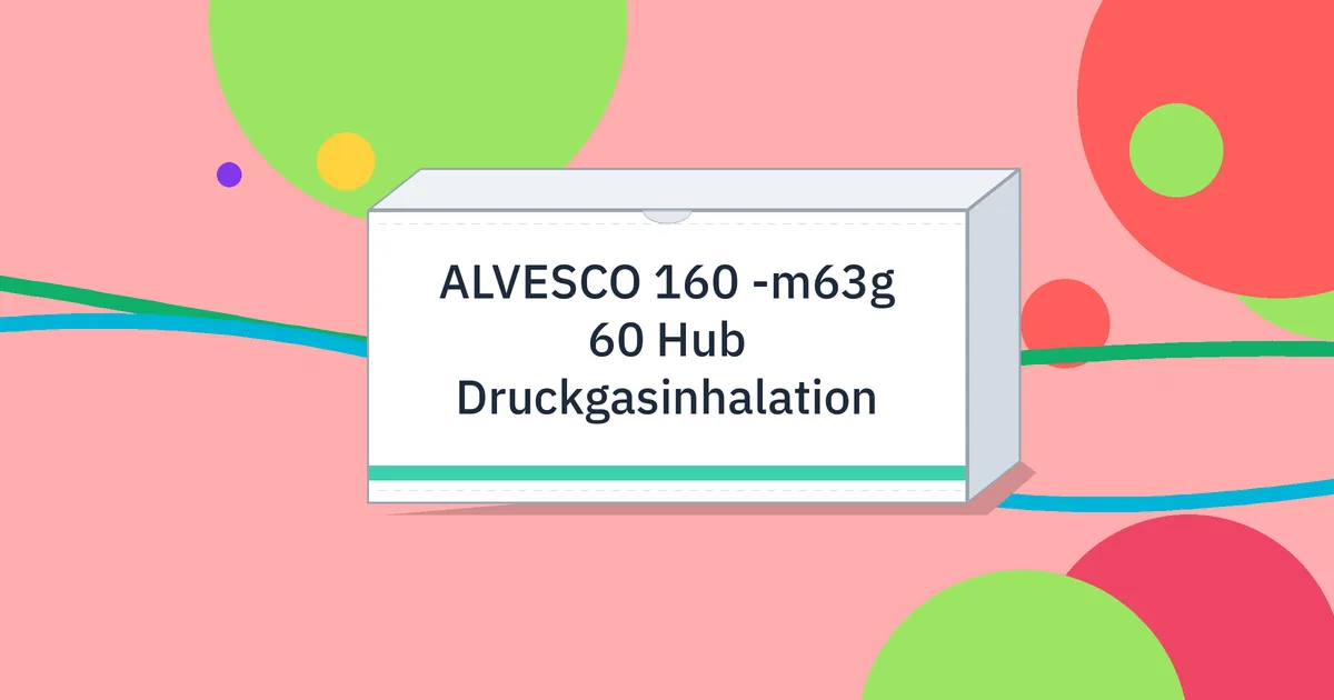 Symbolbild: Packung mit der Aufschrift ALVESCO 160 -m63g 60 Hub Druckgasinhalation (PZN 05909330) – Verfügbarkeit und Bezug in Apotheken in Frankfurt am Main