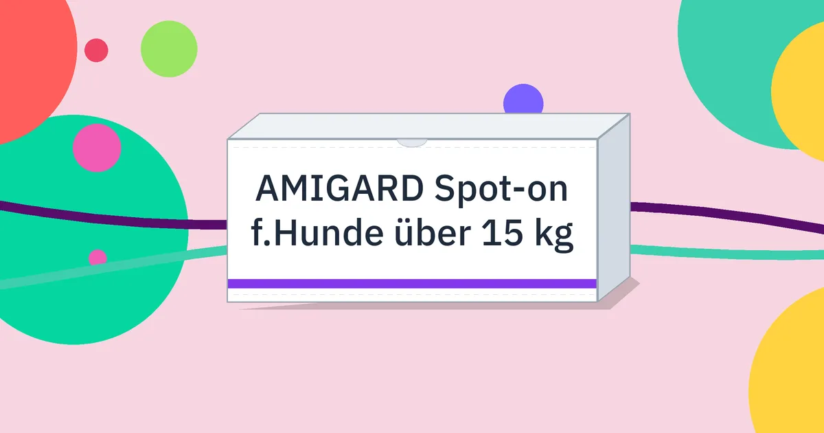 Symbolbild: Packung mit der Aufschrift AMIGARD Spot-on f.Hunde über 15 kg (PZN 18174893) – Verfügbarkeit und Bezug in Apotheken in Frankfurt am Main