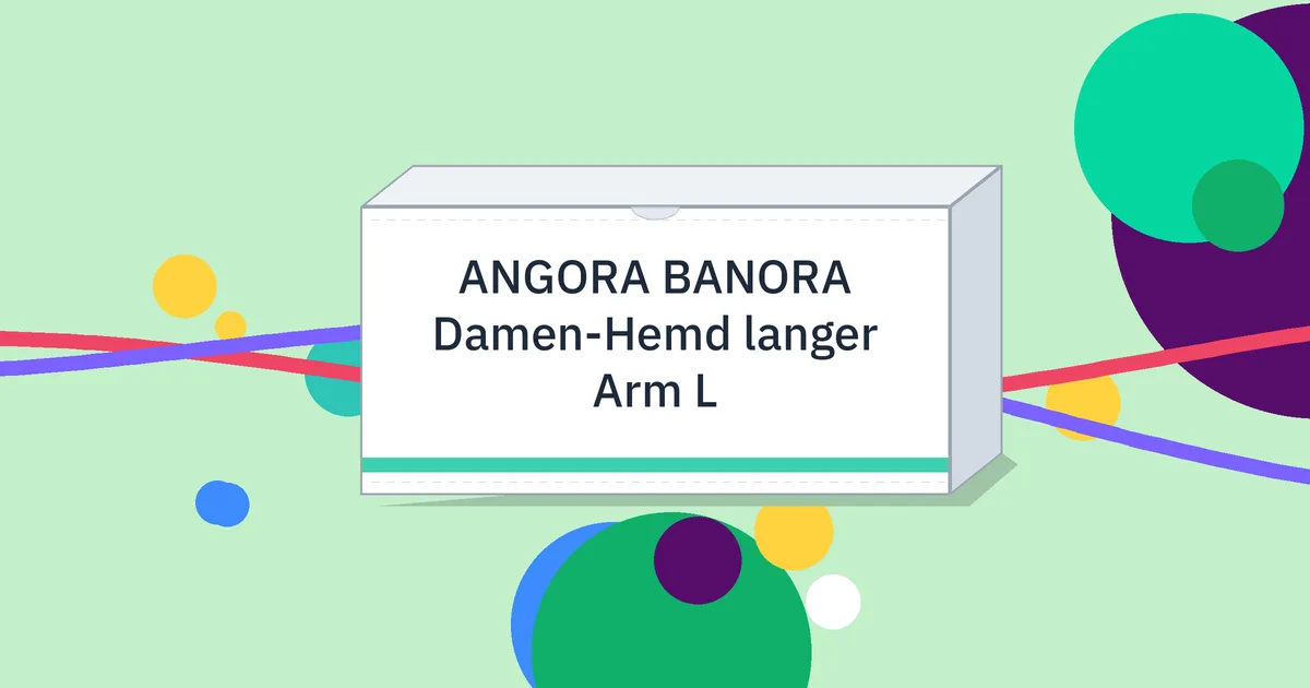 Symbolbild: Packung mit der Aufschrift ANGORA BANORA Damen-Hemd langer Arm L (PZN 06192609) – Verfügbarkeit und Bezug in Apotheken in Frankfurt am Main