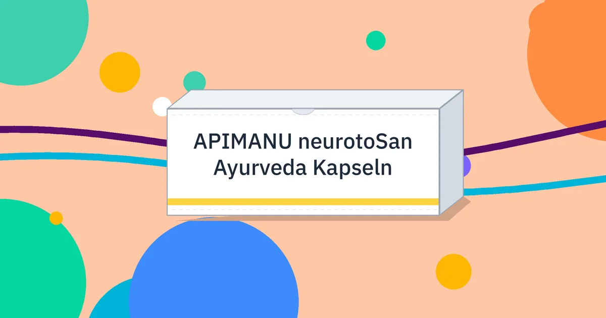 Symbolbild: Packung mit der Aufschrift APIMANU neurotoSan Ayurveda Kapseln (PZN 10145455) – Verfügbarkeit und Bezug in Apotheken in Frankfurt am Main