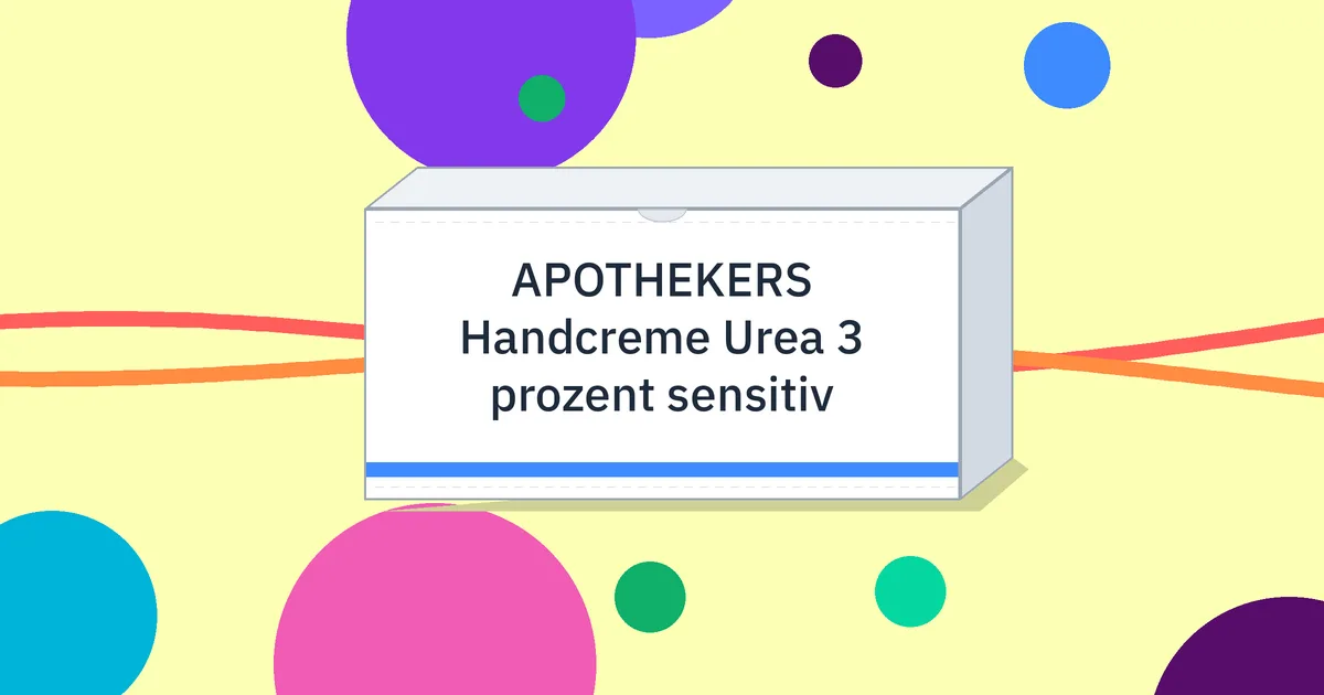Symbolbild: Packung mit der Aufschrift APOTHEKERS Handcreme Urea 3 prozent sensitiv (PZN 11873435) – Verfügbarkeit und Bezug in Apotheken in Frankfurt am Main